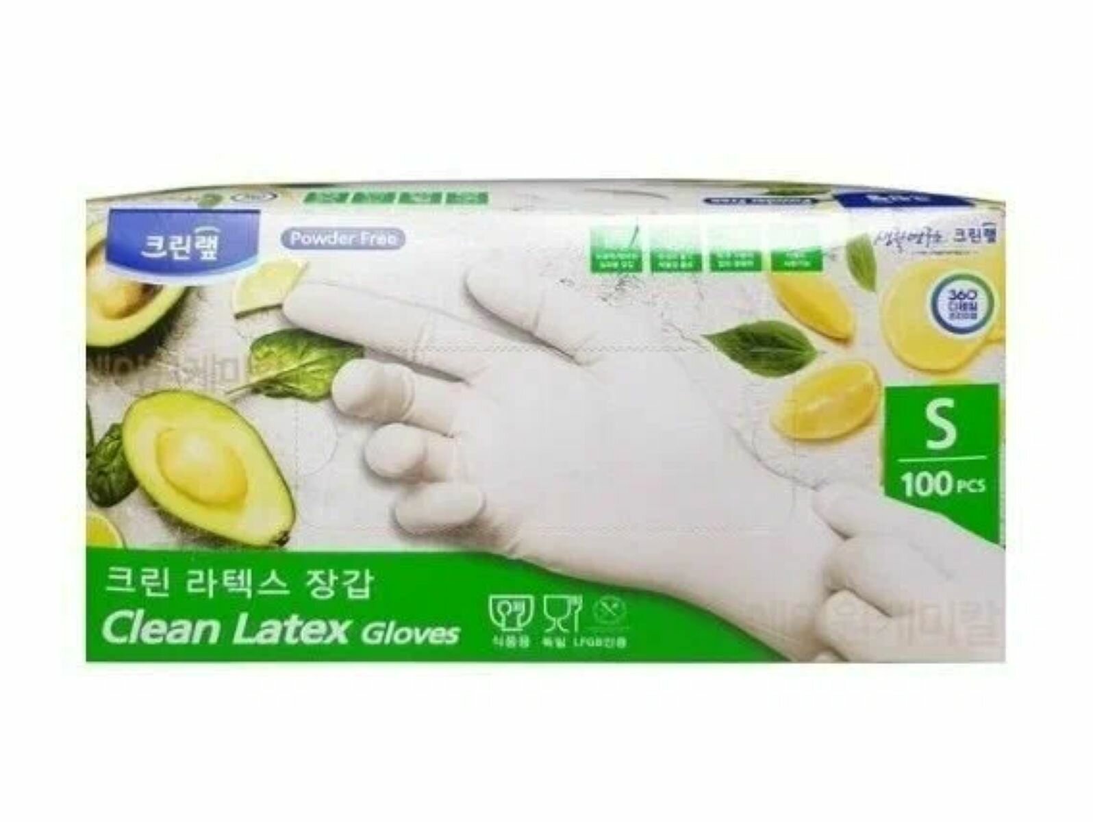 Перчатки Clean wrap тонкие, из натурального латекса без внутреннего покрытия, неопудренные, размер S, 100 штук