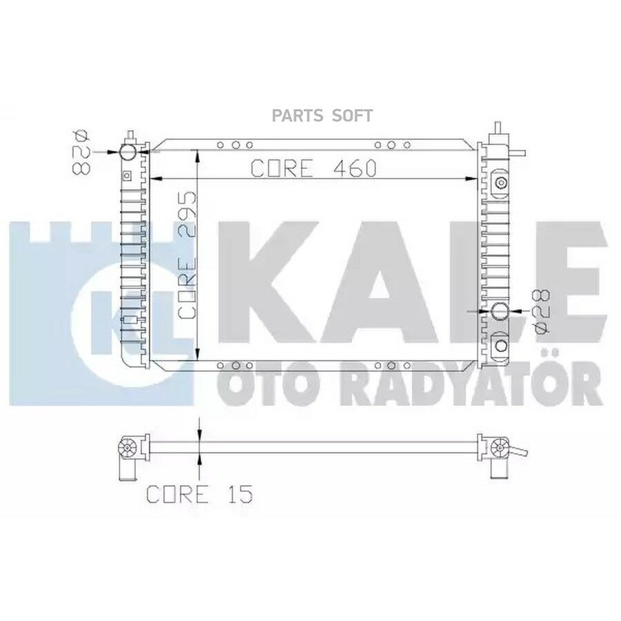 KALE 342260 Радиатор охлаждения для а/м Daewoo Matiz (98-00) 0.8 AT паяный