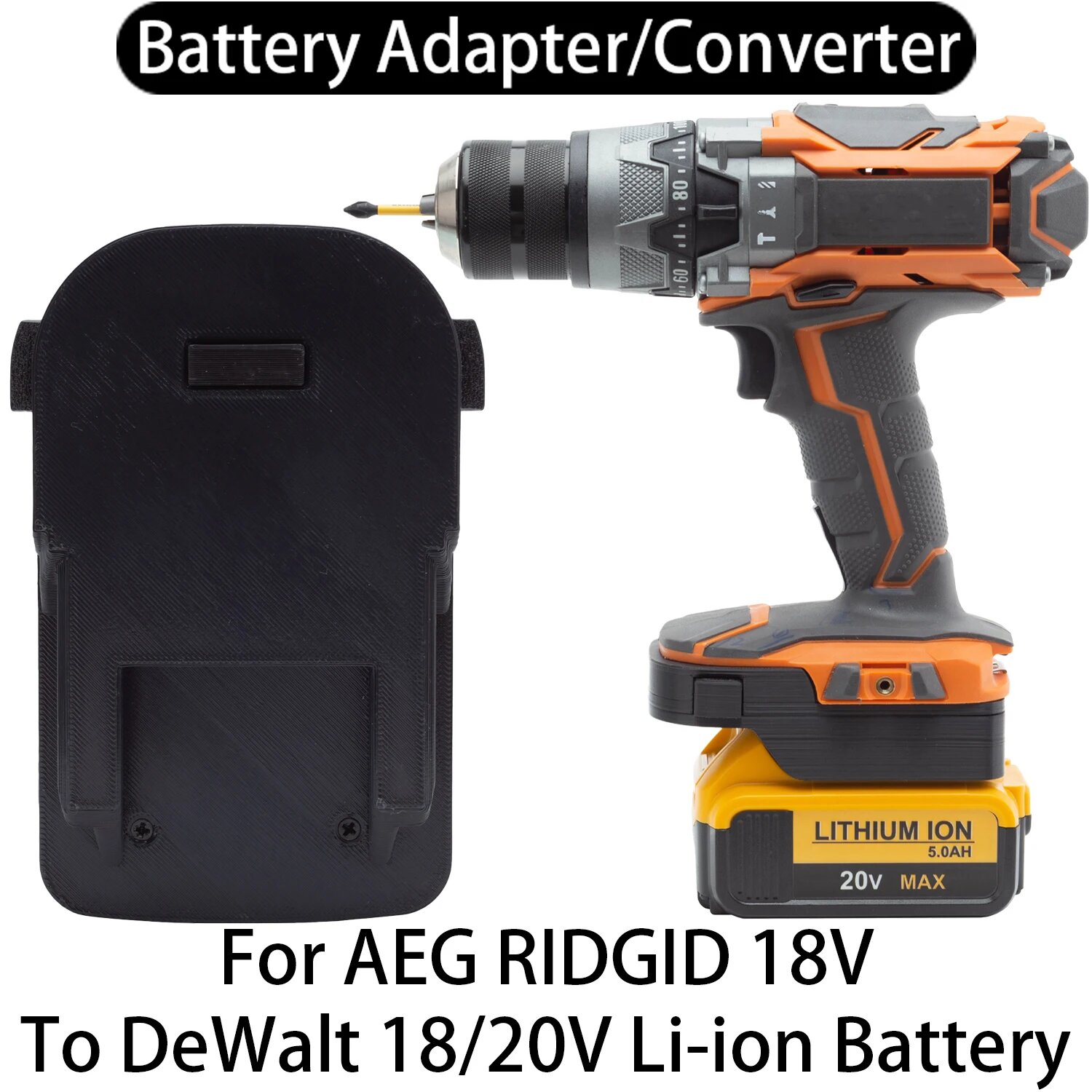 Адаптер для аккумулятора AEG RIDGID 18 В к DeWalt 18/20 В