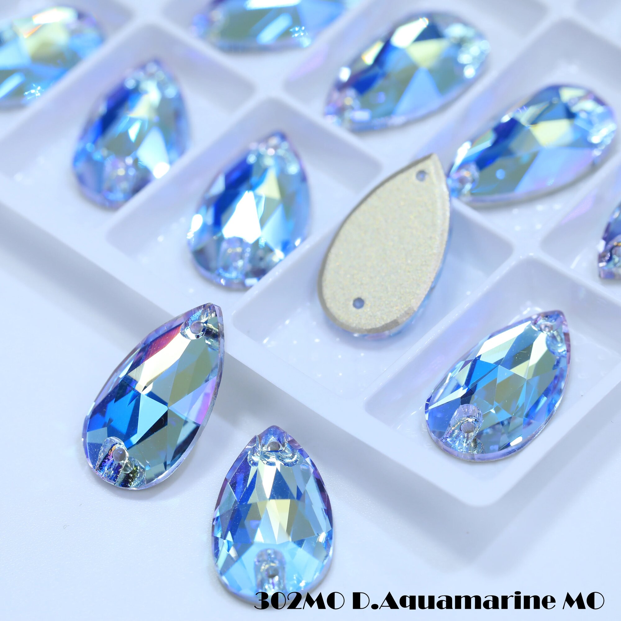 Стразы для вышивки MO 24Pcs 10.5mm18mm, 302MO D.AquamarineMO