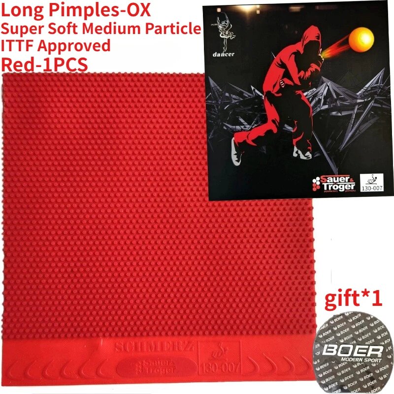 OX Long Pimples Sauer Troger Dancer 007 накладка для настольного тенниса Красный, Red-1PCS-0201
