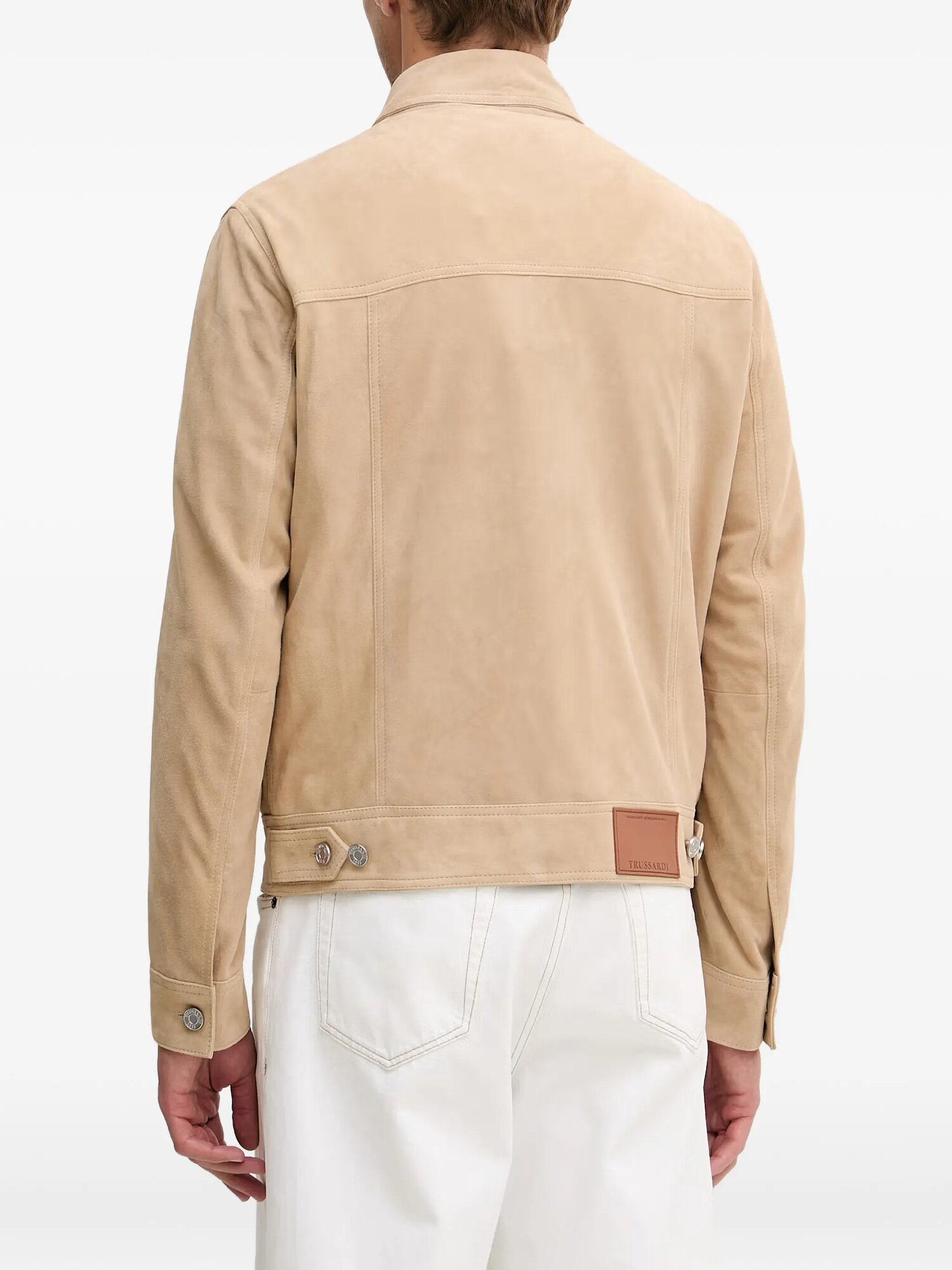 Куртка TRUSSARDI Suede-finish button-up jacket, размер 52, разноцветный — фото 1