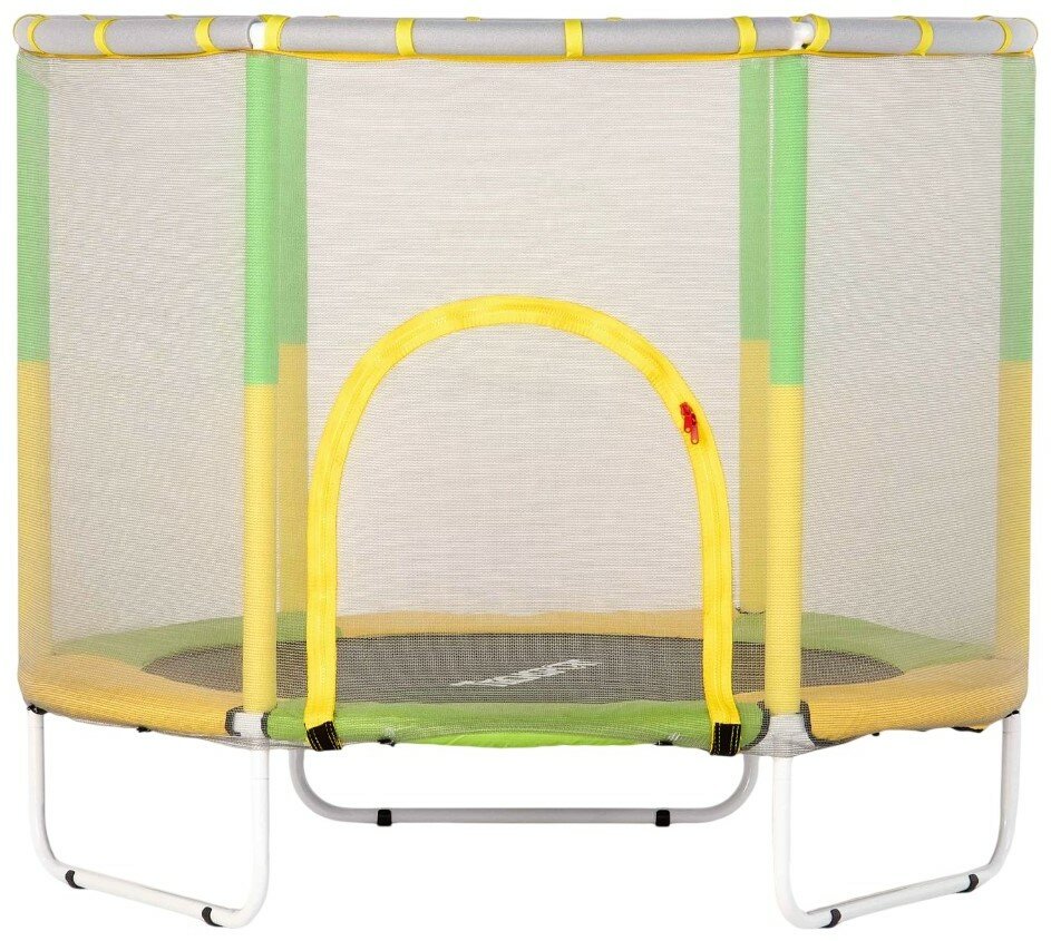 Батут детский Techsport TX-B7110-55"-MAX, до 60 кг, 140 см, зеленый/желтый