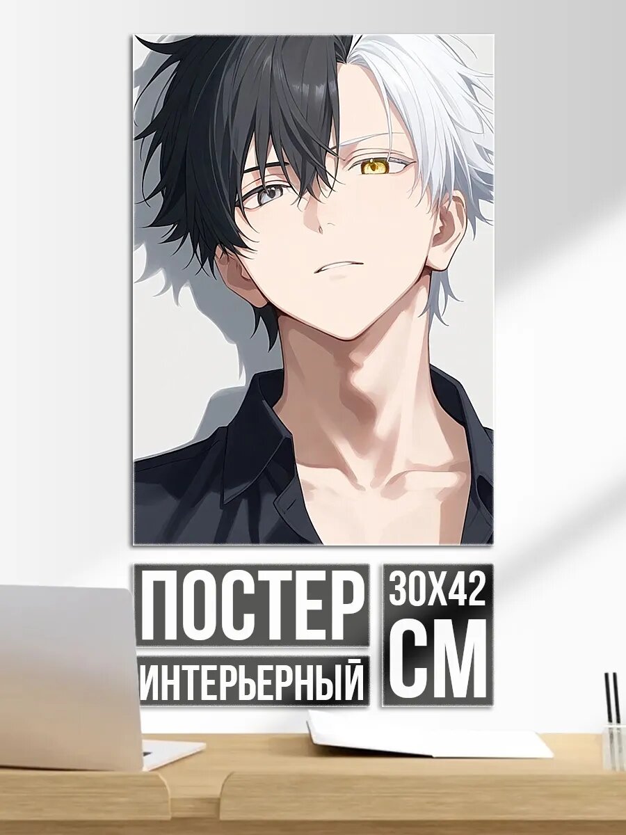 Плакат постер Двухцветный парень