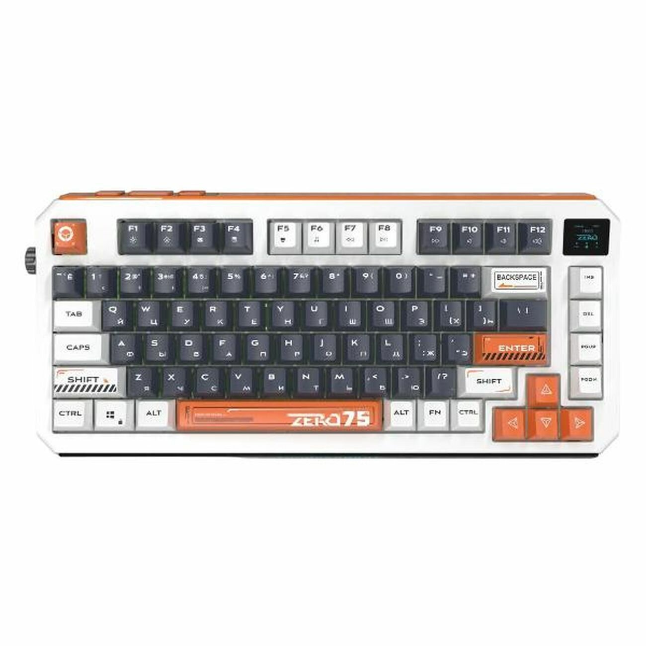 Клавиатура механическая игровая беспроводная Thunderobot Zero 75 Orange для компьютера, с RGB подсветкой и LED экраном, русская раскладка, 81 клавиша