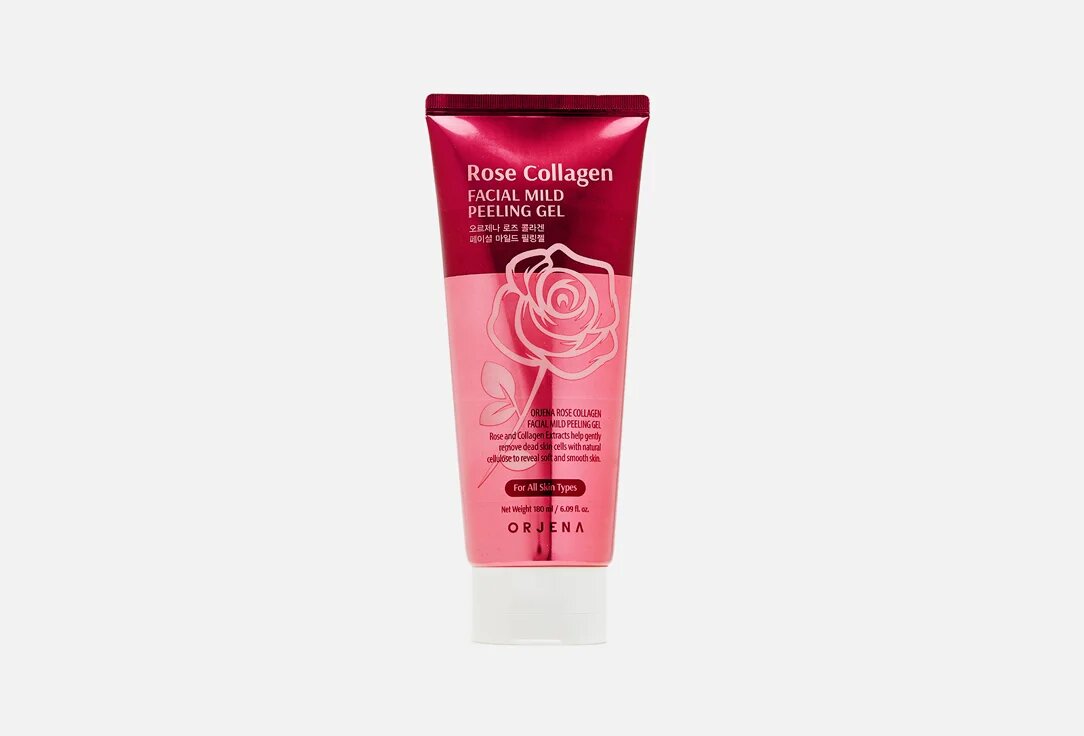 ORJENA ROSE COLLAGEN FACIAL MILD PEELING GEL Отшелушивающий гель с экстрактом розы для лица 180 мл