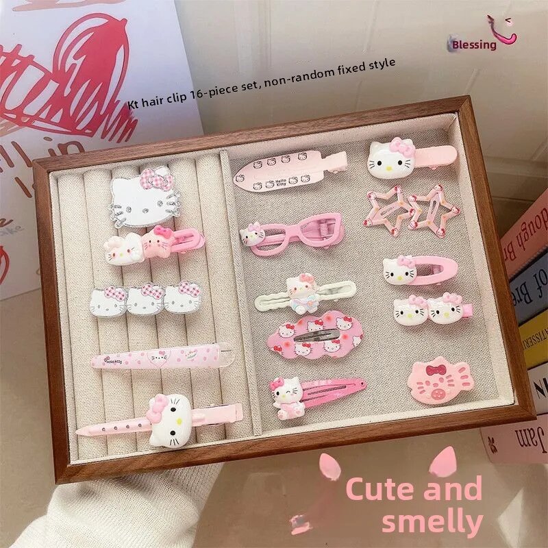 Заколки для волос в стиле Hello Kitty, милые заколки-крабики с котиками, набор аксессуаров для волос для женщин, девочек, подростков, подарок для фанатов. — фото 1