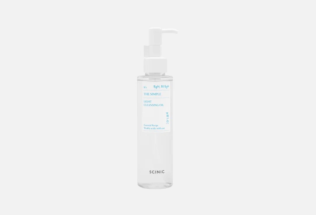 SCINIC The Simple Light Cleansing Oil Гидрофильное масло для чувствительной кожи 150мл
