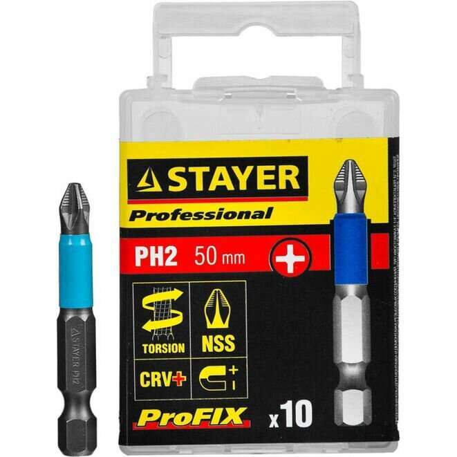 Биты ProFix Phillips STAYER PH2, 50 мм, 10 шт