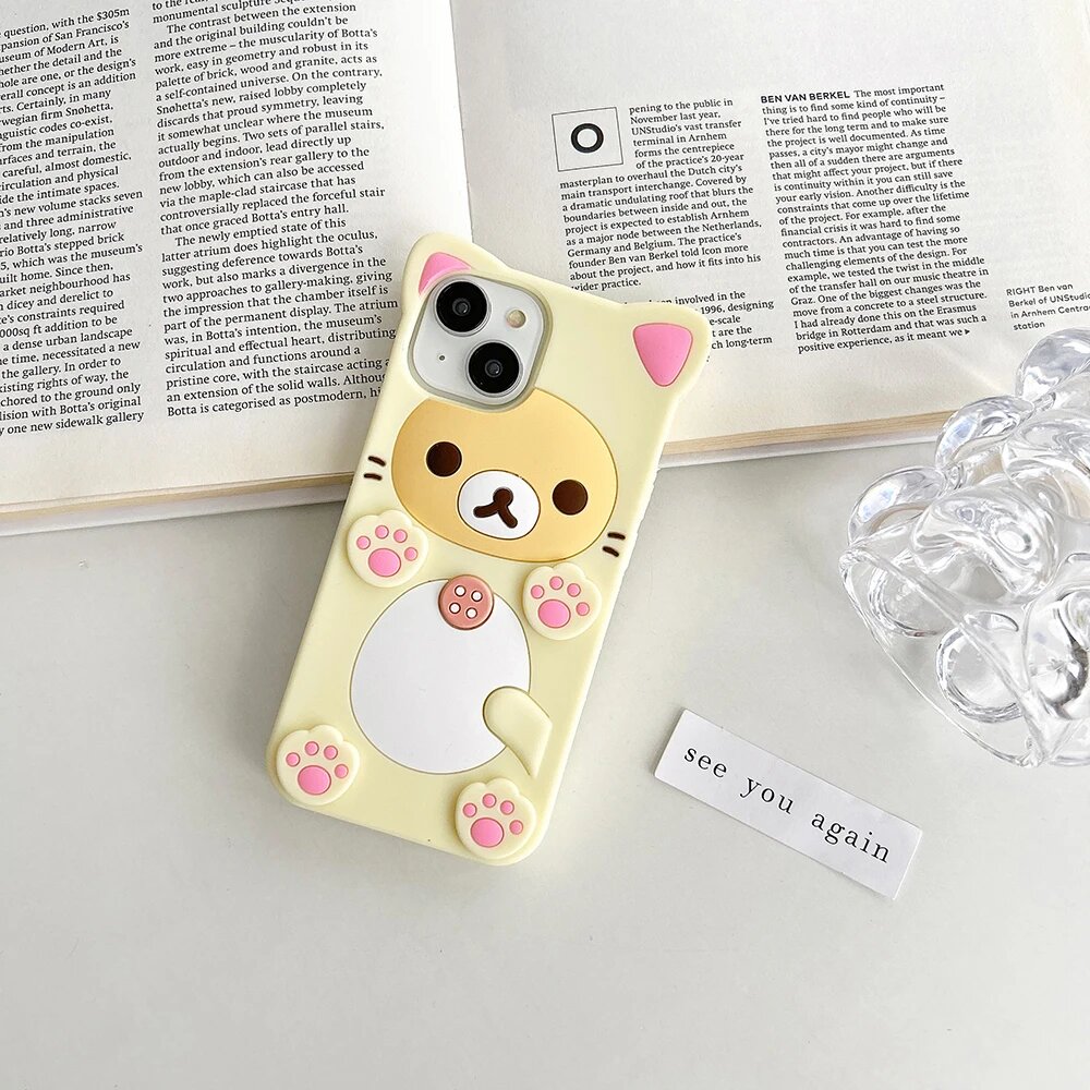 Силиконовый чехол Rilakkuma для iPhone 11 Pro Max, Бежевый./