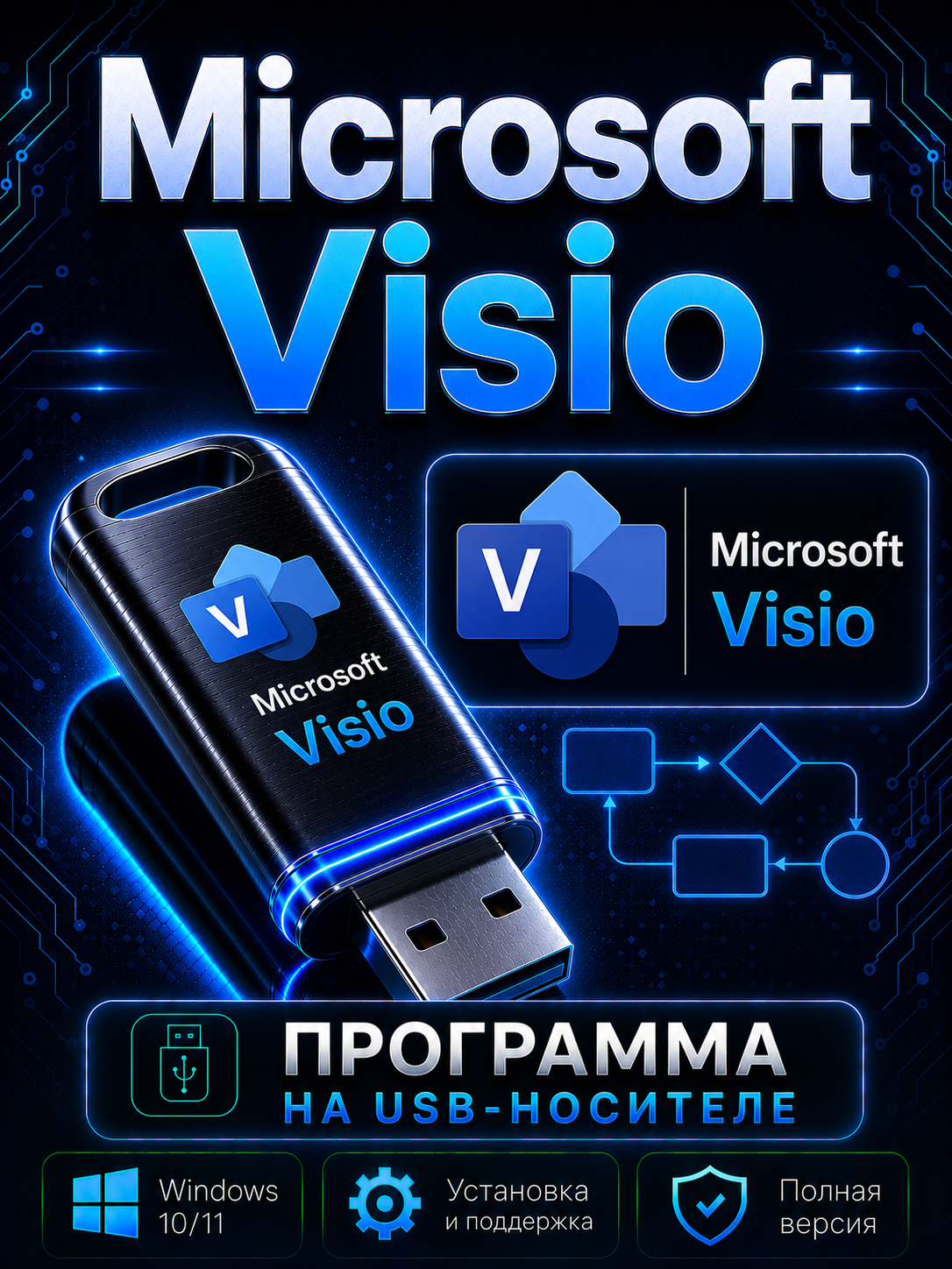 Microsoft Visio для Windows 10/11 | полная версия на USB-носителе | Моментальная доставка