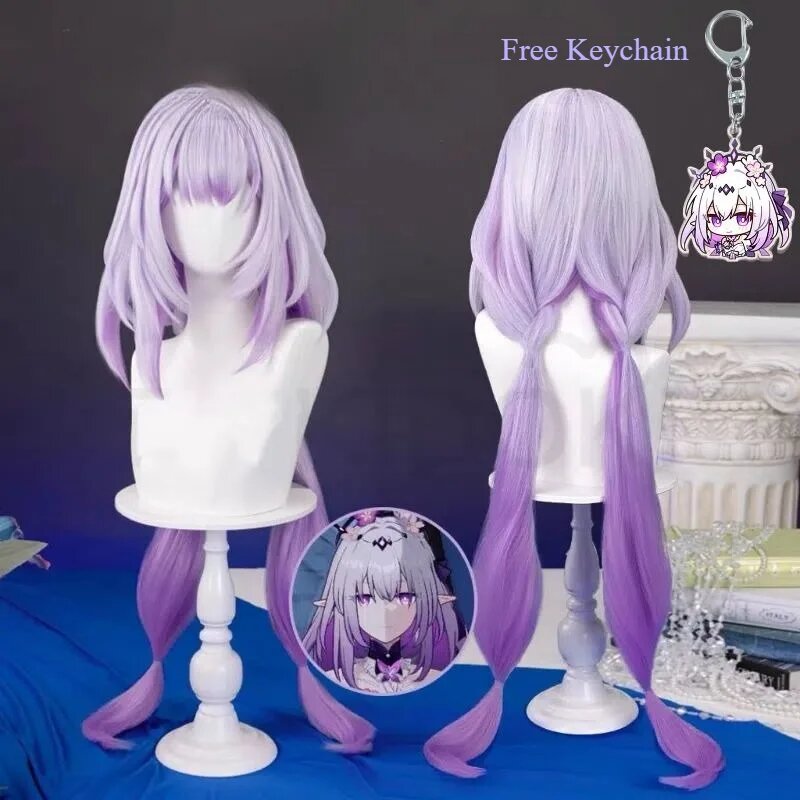 Castorice косплей игра Honkai Star Rail фиолетовые длинные волосы имитация искусственного парика реквизит для ролевых игр аксессуары для женщин