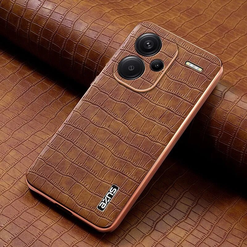 AZNS Классический кожаный чехол для Redmi Note 13 Pro Plus 5G/ Редми Ноут 13 Про Плюс 5G с тиснением под кожу крокодила