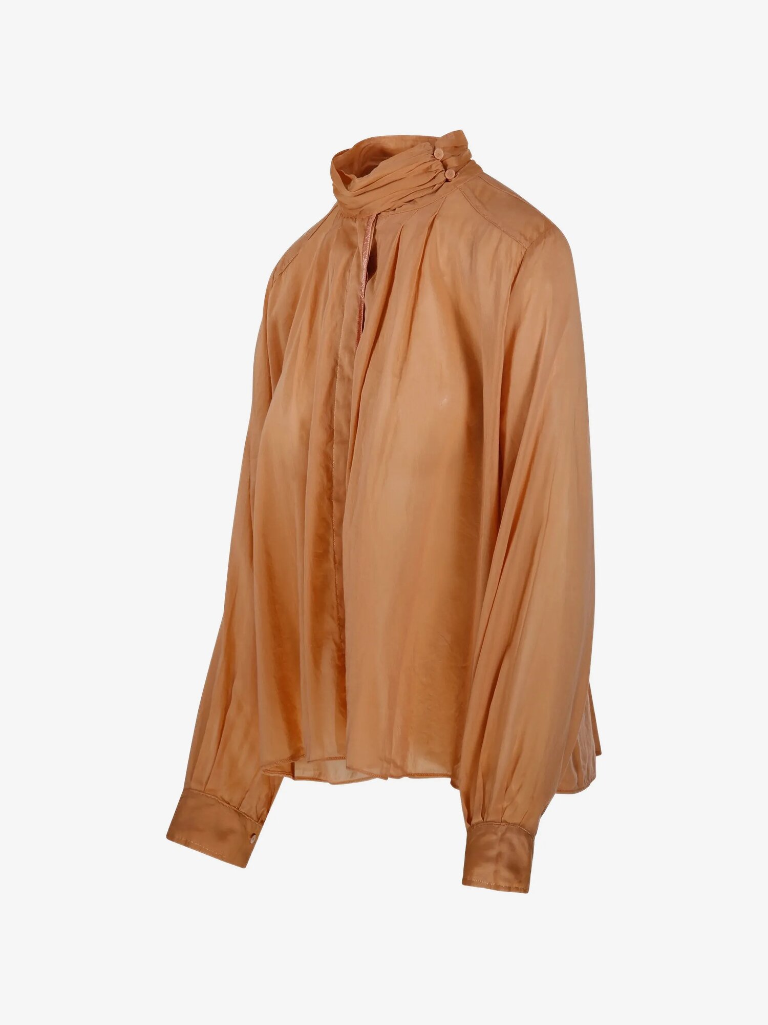 Блуза Forte Forte Mock-neck gathered blouse, размер 42, зеленый/оранжевый — фото 1