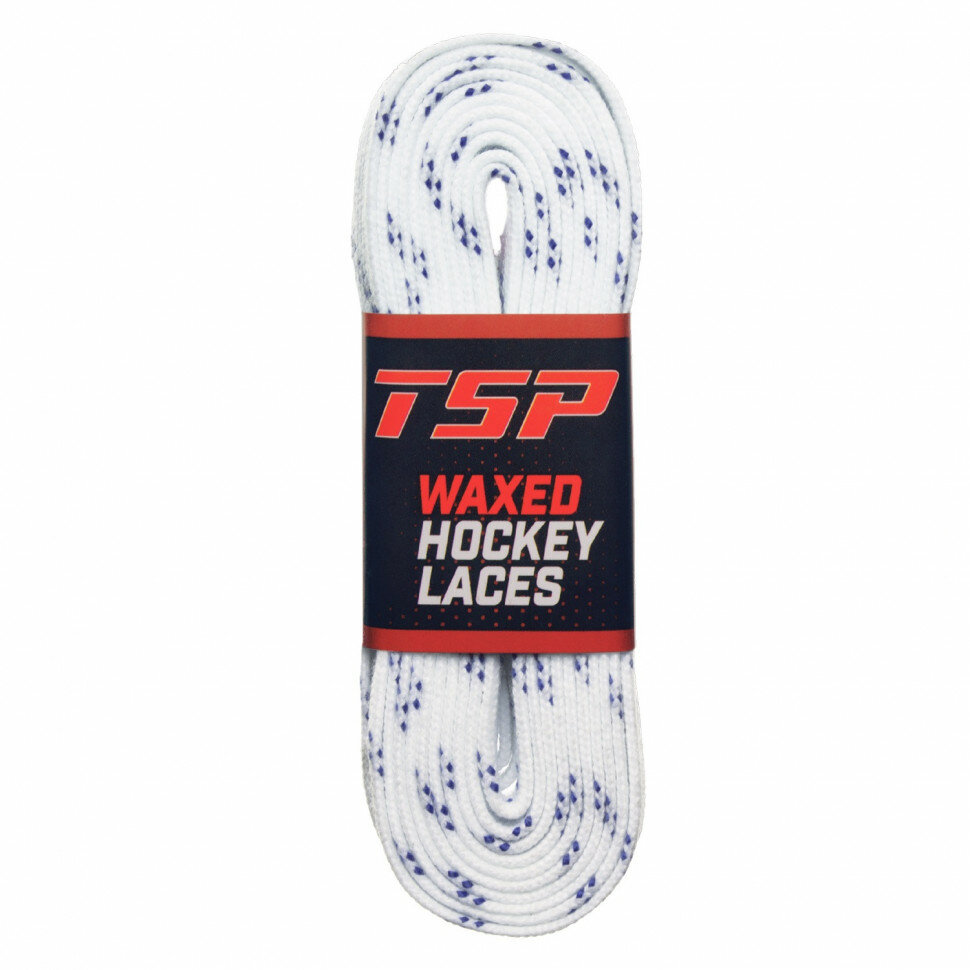 Шнурки хоккейные с пропиткой TSP Waxed Hockey Laces white (180см)