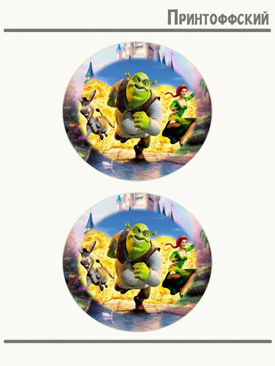 2-е (Две) Термонаклейки шрек мультик герои shrek