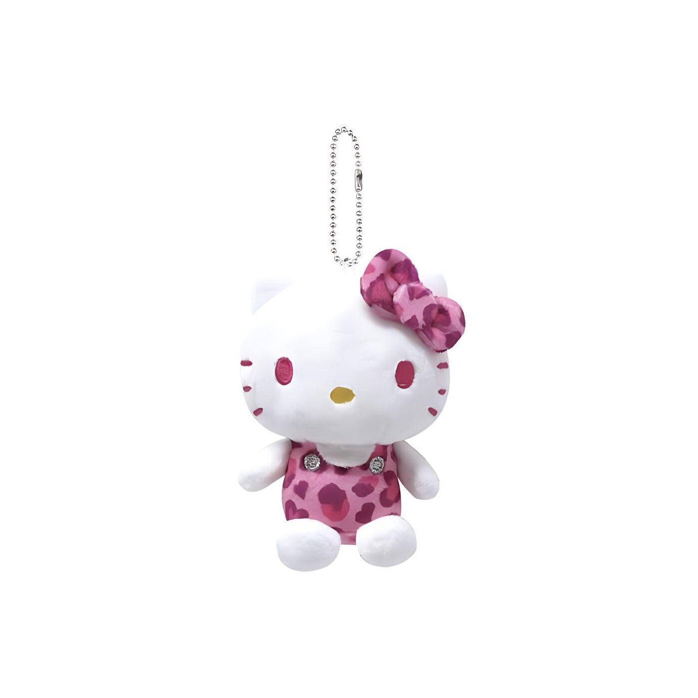 Sanrio Хелло Китти Леопардовый принт розовый плюшевый брелок для ключей 9,5 см