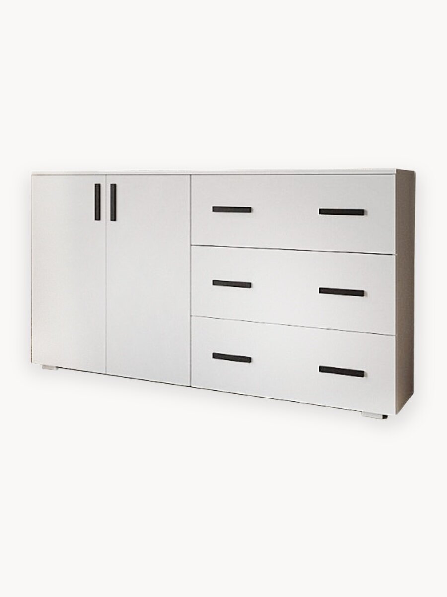 Комод HomeGrad "Boston 1600" с ящиками, ЛДСП, современный стиль, белый