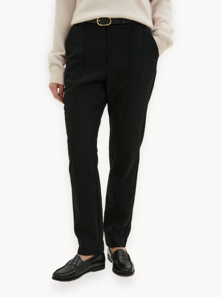 Брюки Зауженные брюки с шерстью на высокой посадке