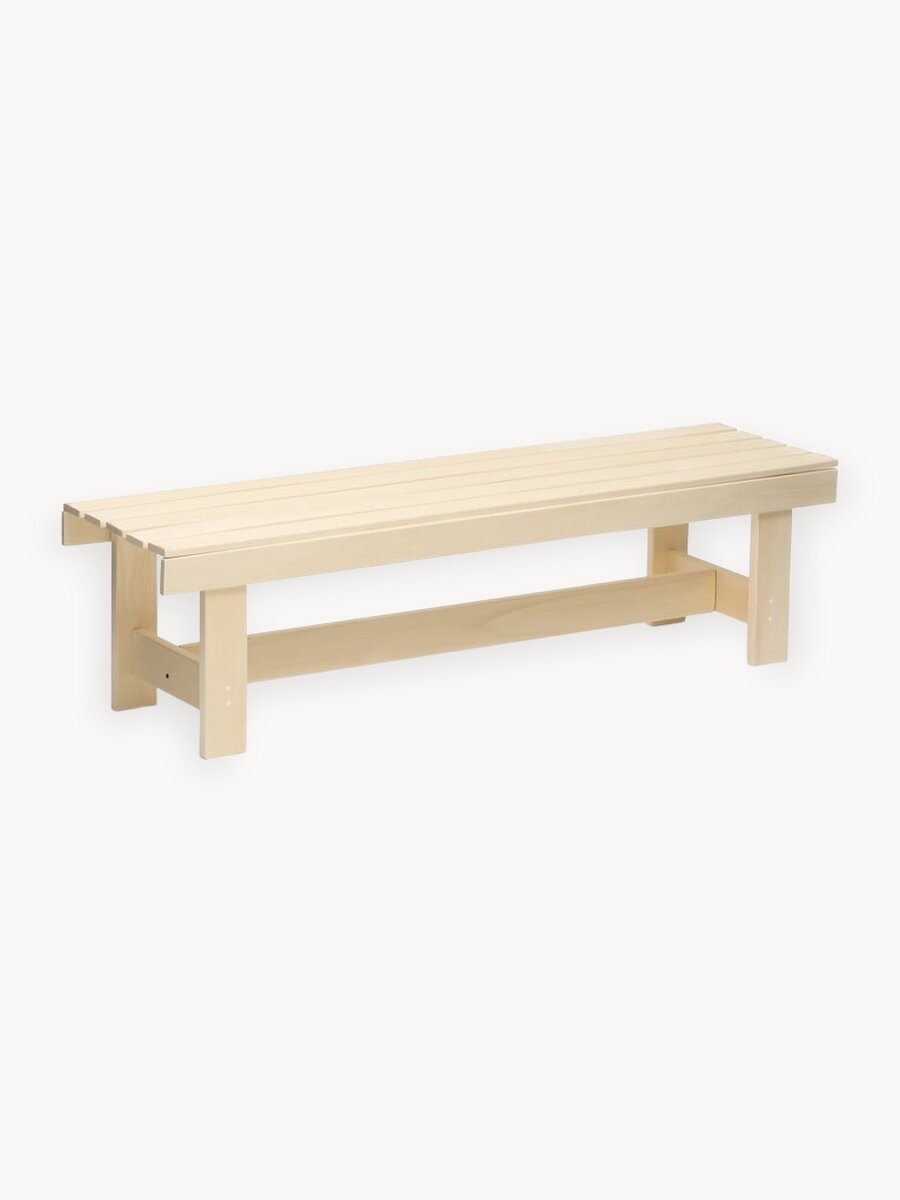 Лавочка (скамейка) деревянная из липы 150 х 45 х 42 см, без спинки, для бани и дачи