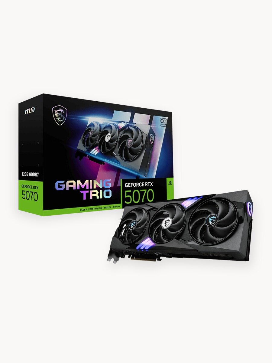 Видеокарта PCIE16 RTX5070 12GB RTX 5070 12G GAMING TRIO OC MSI