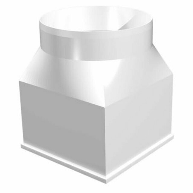 Эксцентриковый соединитель ERA 126x126 мм d125 мм пластиковый белый для монтажа в корпусах