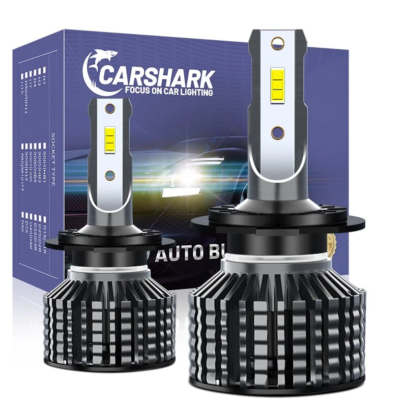 Carshark H4 Светодиодные фары H7 6000K H8 H9 H11 Автолампы 12 В 9005 HB3 9006 HB4 9012 HIR2 H4