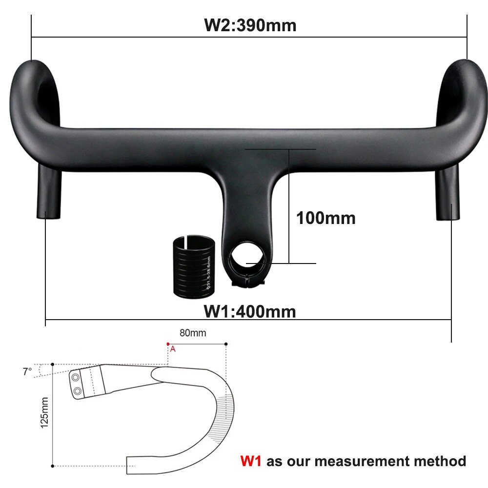 RXL SL Дорожный руль из углеродного волокна черный No Logo Matt 400-100