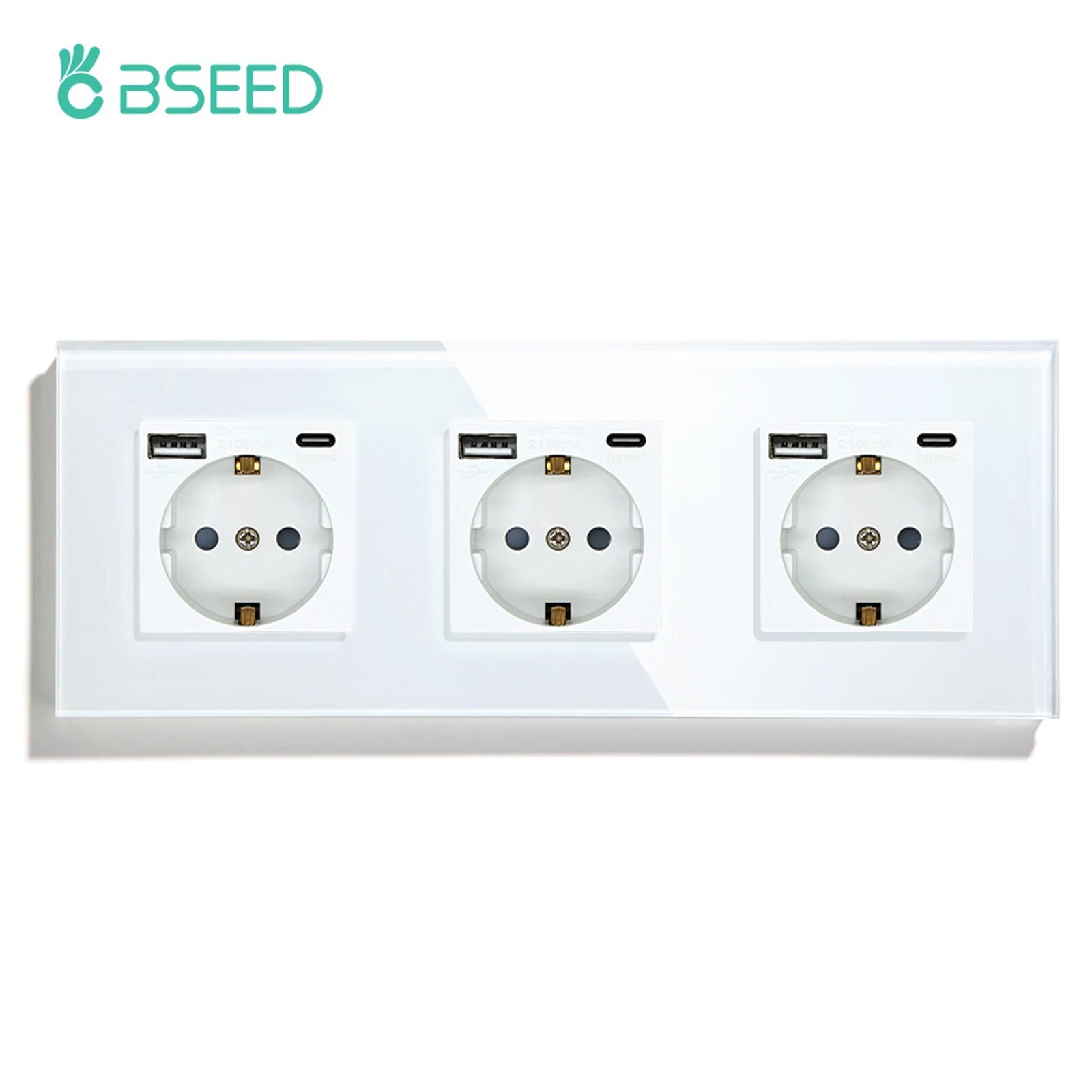 Стеклянная розетка BSEED Triple Type-c Socket