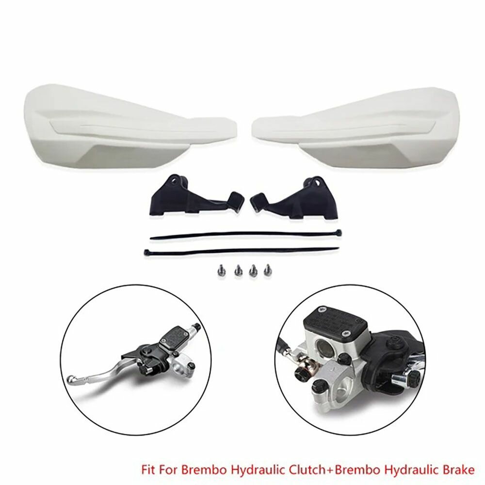 Защита рук K-02 неломайка, крепления под Brembo, белая.