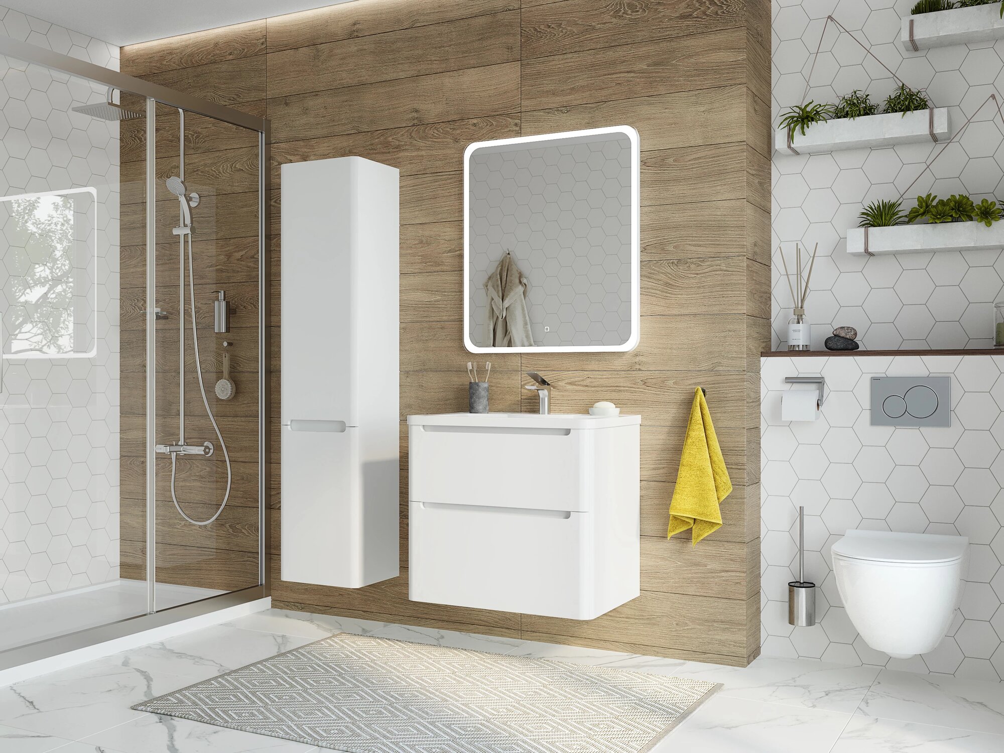 Тумба с раковиной STWORKI Монтре 70 белая TR-432018