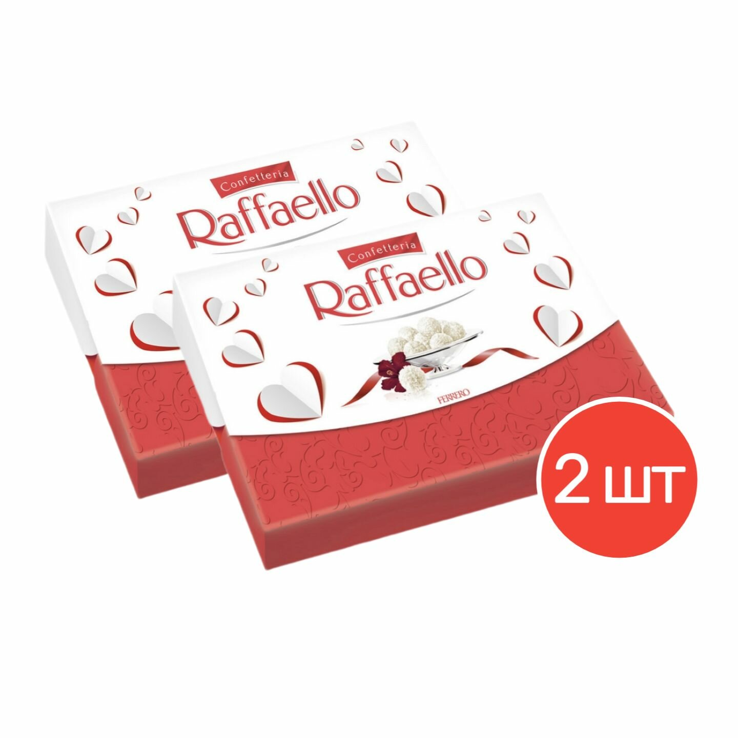 Конфеты Raffaello с цельным миндалем в кокосовой обсыпке 90 г 2 шт