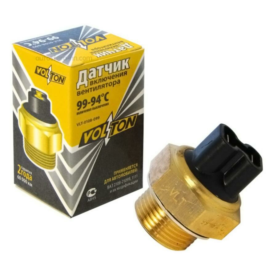 VOLTON VLT108099 Датчик ТМ 108-10 94/99С включения вентилятора ВАЗ-2108, 2110 "VOLTON"