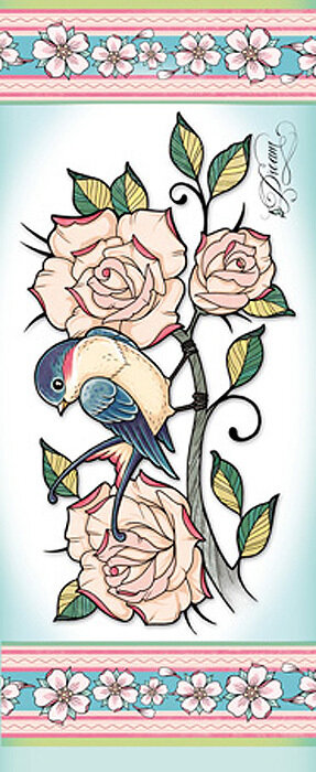 Бумага рисовая для декупажа "Розы" (24 x 60 см, Плотность: 28 г/м )