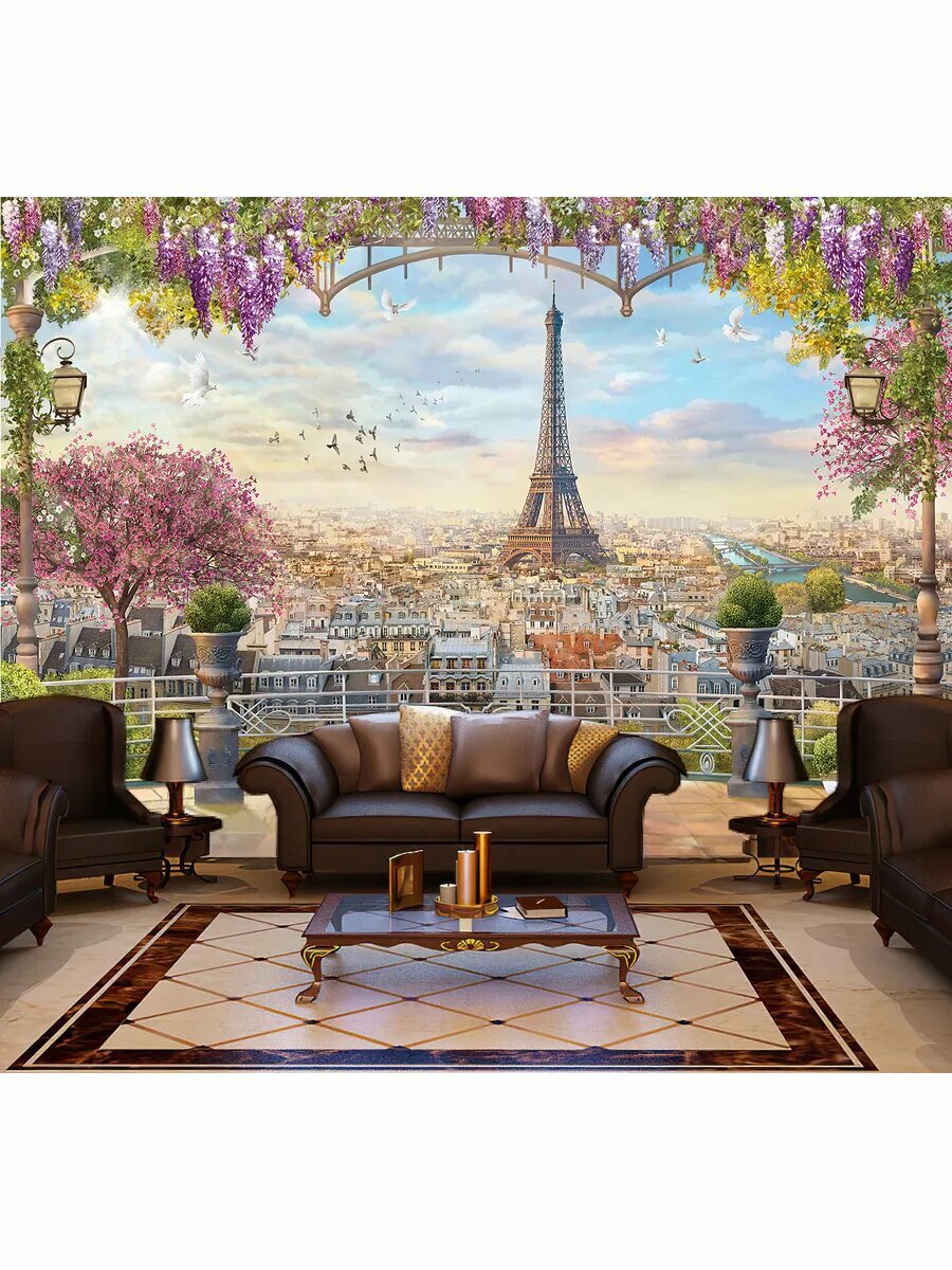 Фотообои Вид на Париж с терассы флизелиновые 150х100см