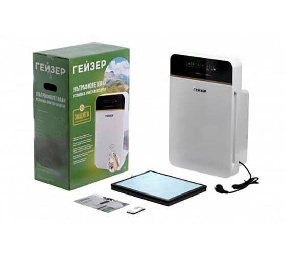 Очиститель воздуха Гейзер, уф лампа для очистки воздуха, с пультом управления, воздушный фильтр белого цвета 36741