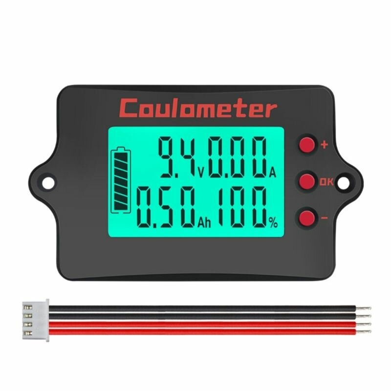 Coulometer цифровой вольтметр Ammeter Actating емкость Индикатор Coulomb Meter 8-120V 10A Мониторы