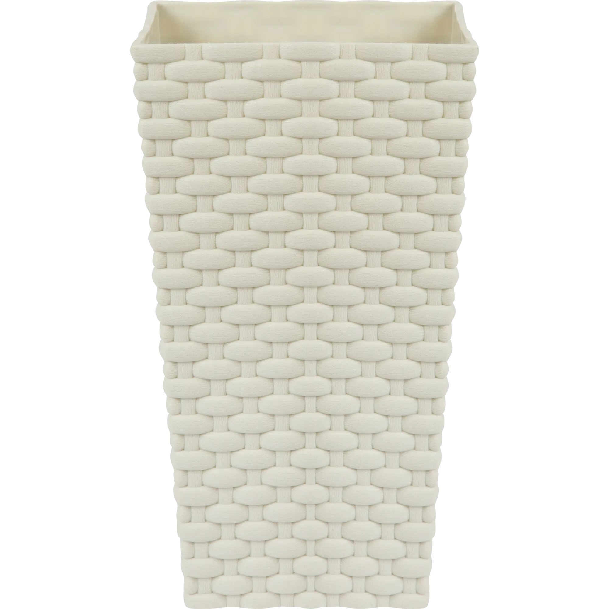 Idea Ротанг Горшок цветочный для растений 14×14×25 см из пластика белый 3,2 л v3.2