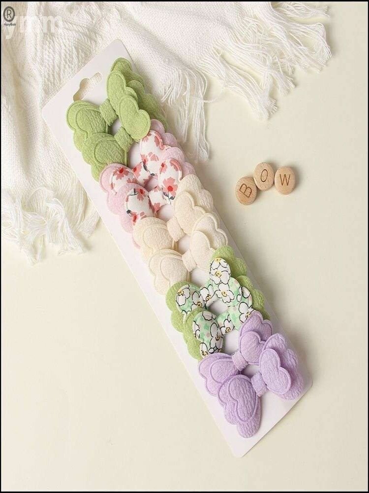 Набор из 10 двухслойных заколок-бантов для волос - подходит для подростков, однотонный, аксессуары для волос на все времена года