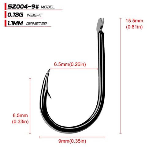 Крючок рыболовный ISEAMA SZ004-9#, 0.13g, 1.1mm, size9