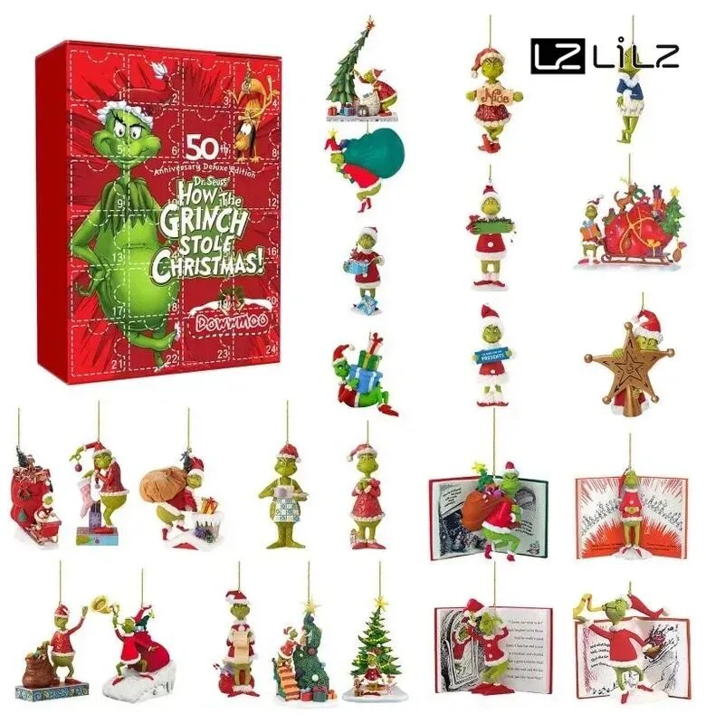 Адвент-календарь The Grinch Christmas Deluxe Edition 24 Gifts Advent Calendar Christmas Gift Box — фото 1