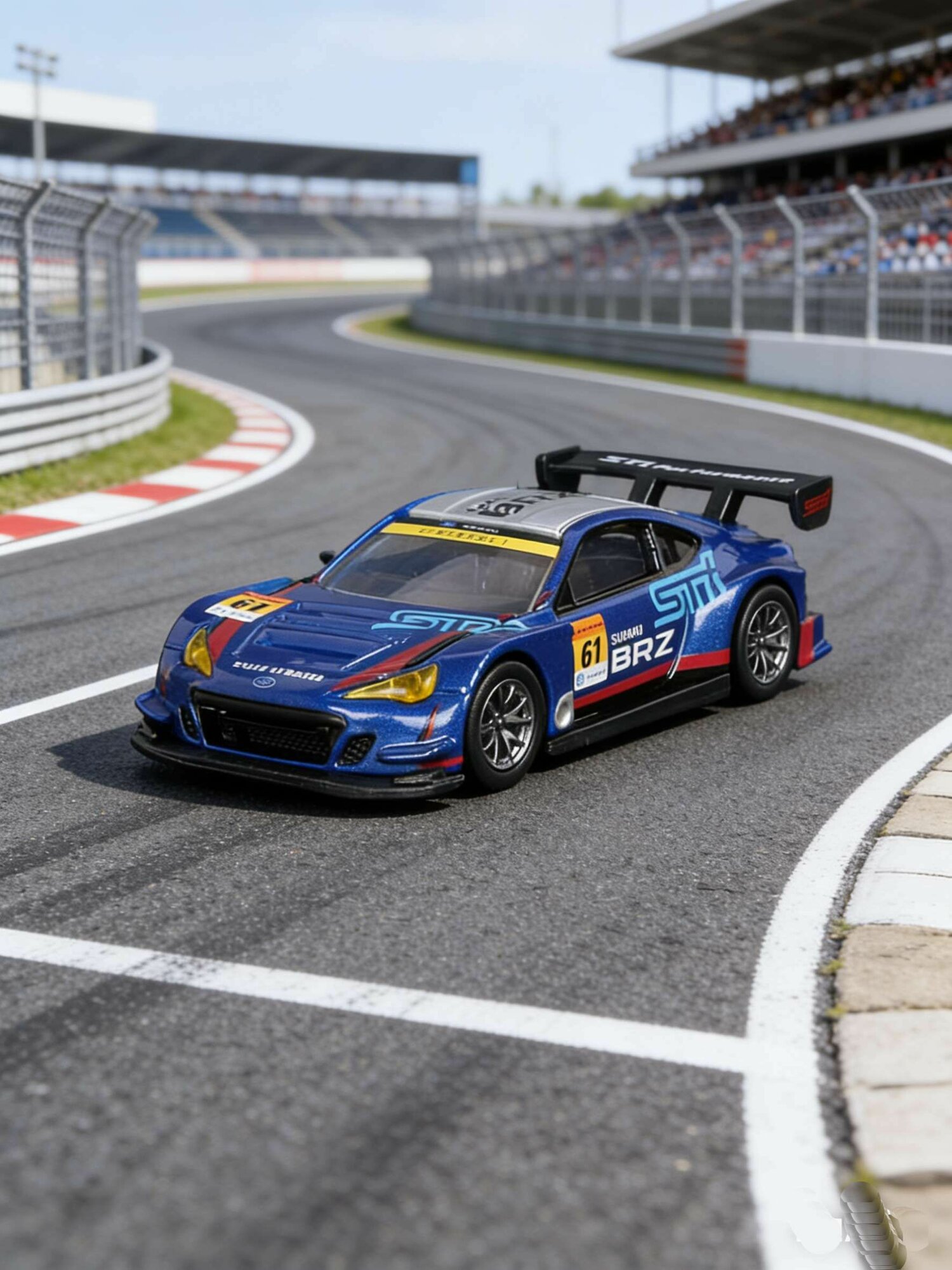 Металлическая модель спортивного гоночного автомобиля Tomy Subaru BRZ в масштабе 1/60