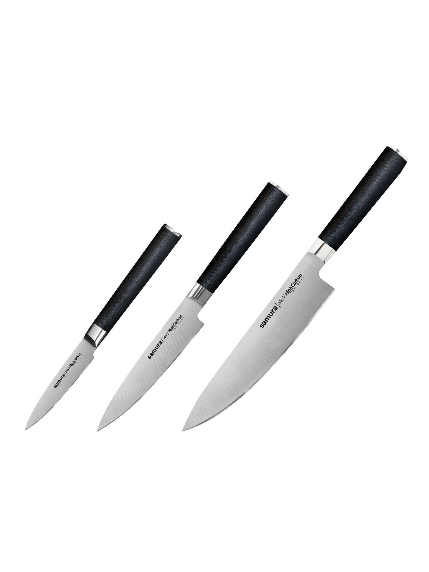 Набор из 3-х ножей Samura Mo-V SM-0220 в подарочной коробке, AUS-8