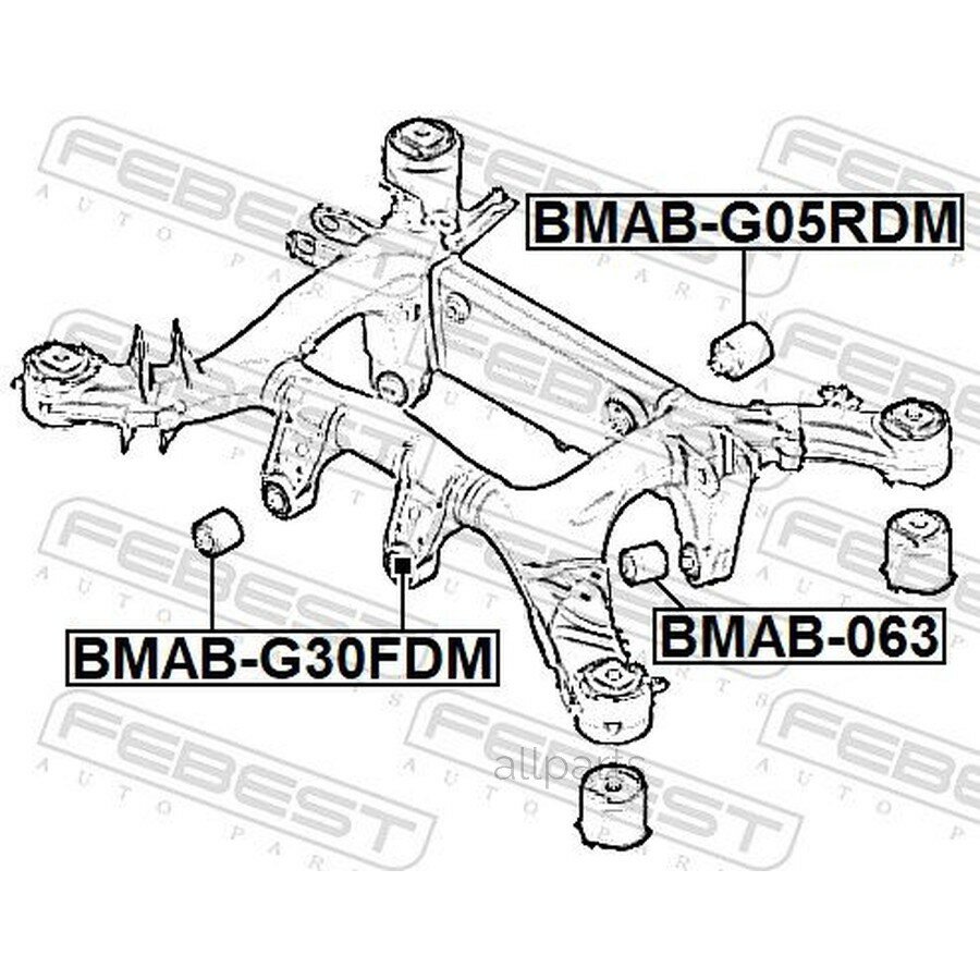 FEBEST BMABG30FDM Сайлентблок подушки дифференциала