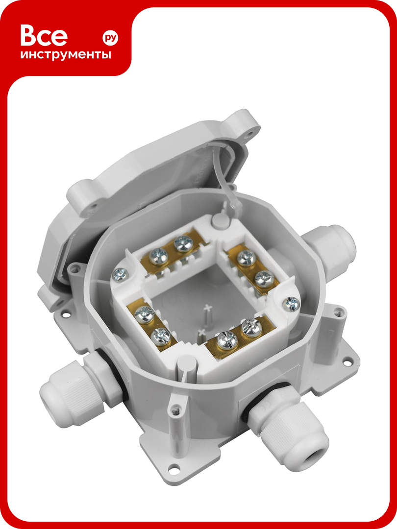 Монтажная коробка Bylectrica с клеммными колодками при открытой разводке 3 ввода IP67, установки как внутри