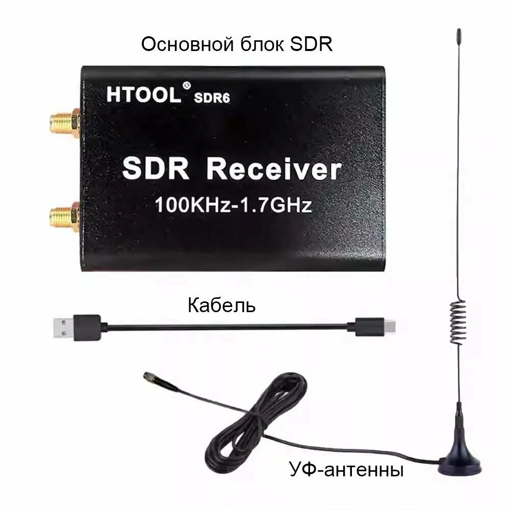 Ресивер RTL-SDR, полнодиапазонный программный приемник сигнала SDR6, радиостанция, авиация, коротковолновая широкополосная стабилизация, ременная антенна