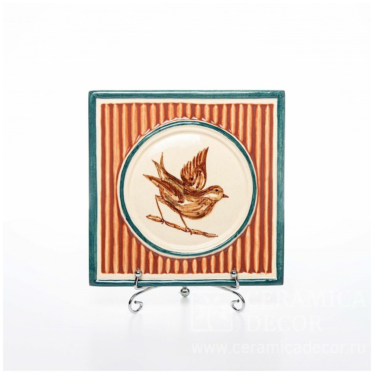 Изразец "Воробушек" коллекции Элеганс