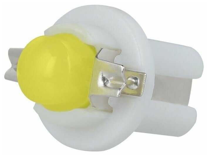 Светодиодная автомобильная лампа B8.5D - BAX10d - T5 1,2W 1Led COB Желтый (2 лампы.)