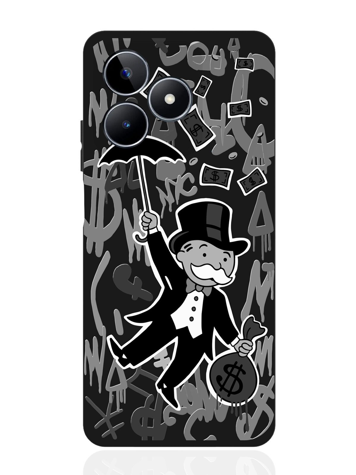 Чехол для смартфона Realme C53/ Narzo N53 черный силиконовый Monopoly Black Edition/ Монополия