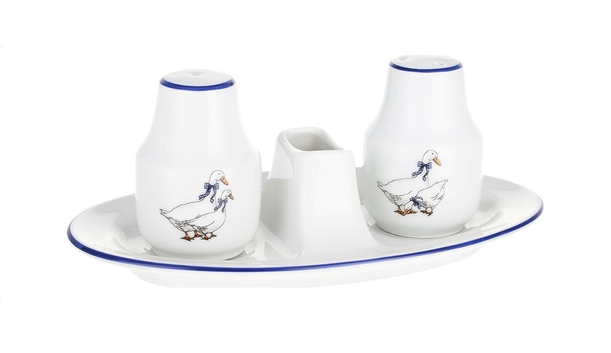 Набор для специй 3 предмета Praktik Гуси жаропрочный фарфор